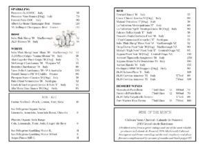 Dine in Menu | Farina Restaurant | Italian Cuisine Ponsonby Auckland