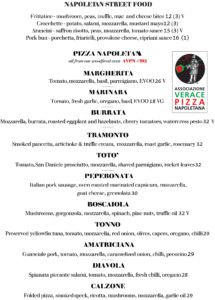 Dine in Menu | Farina Restaurant | Italian Cuisine Ponsonby Auckland